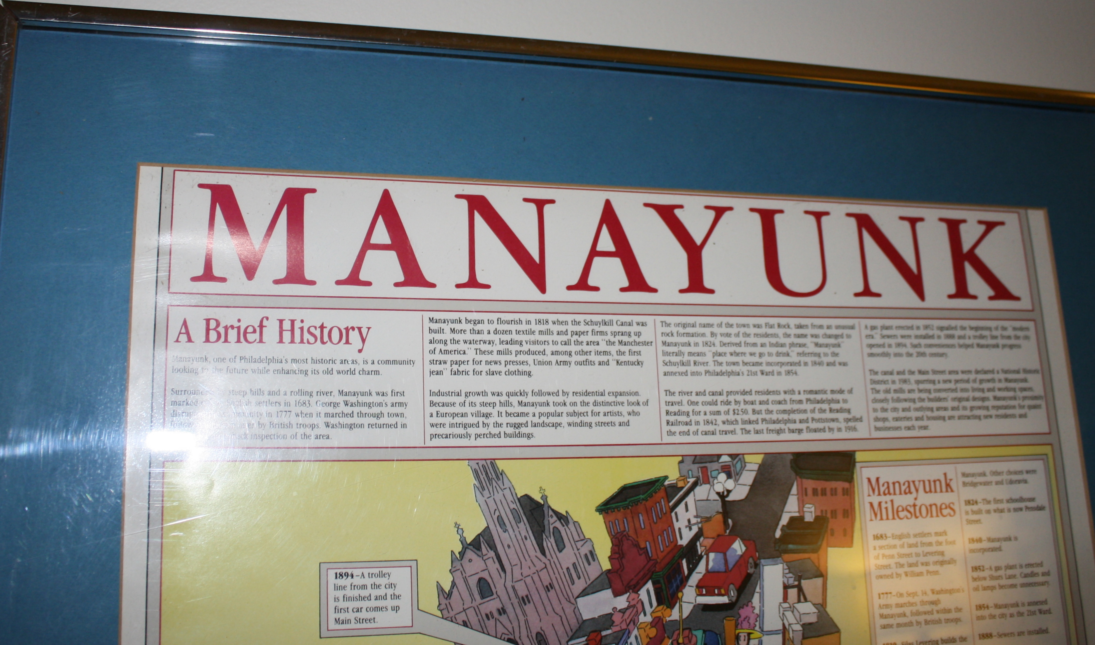 Vintage Philadelphia Manayunk Neighborhood Sign – Mounted and Framed ...