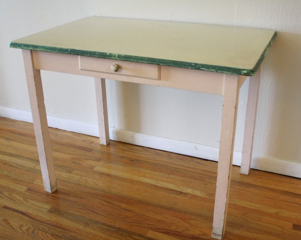 Antique Enamel Top Farmhouse Table | Picked Vintage