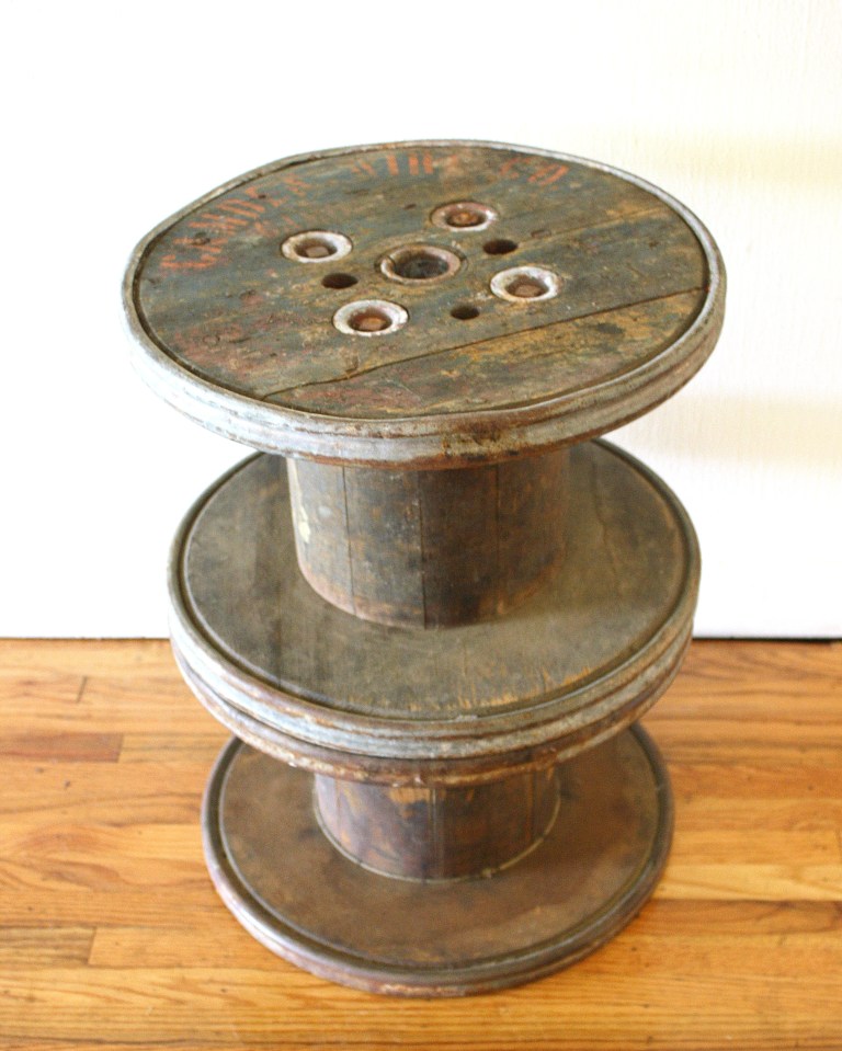 Antique Industrial Mini Spool Side Table | Picked Vintage