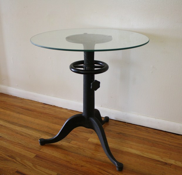 Antique Cast Iron Table with Glass Top – Steampunk Chic | Picked Vintage