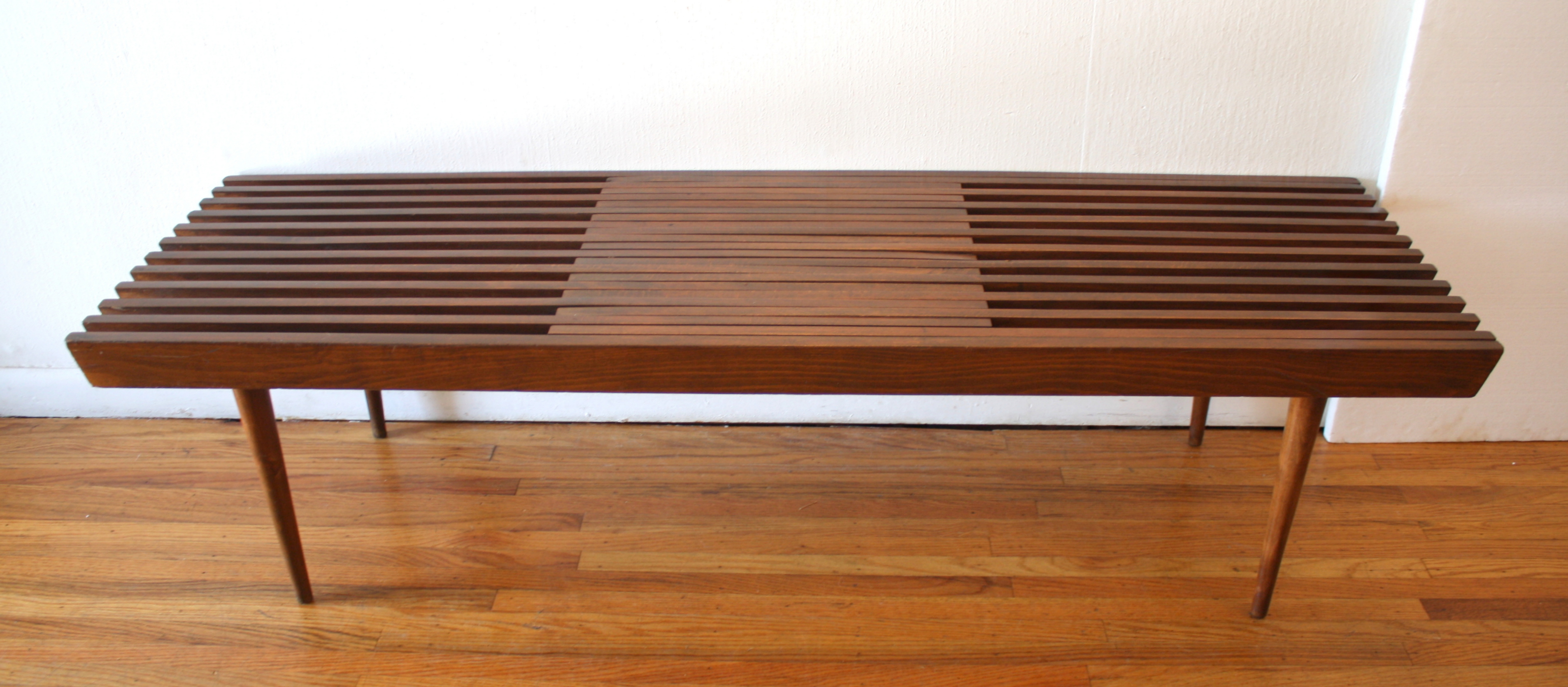 mcm expanding slatted bench coffee table 3 | Picked Vintage
