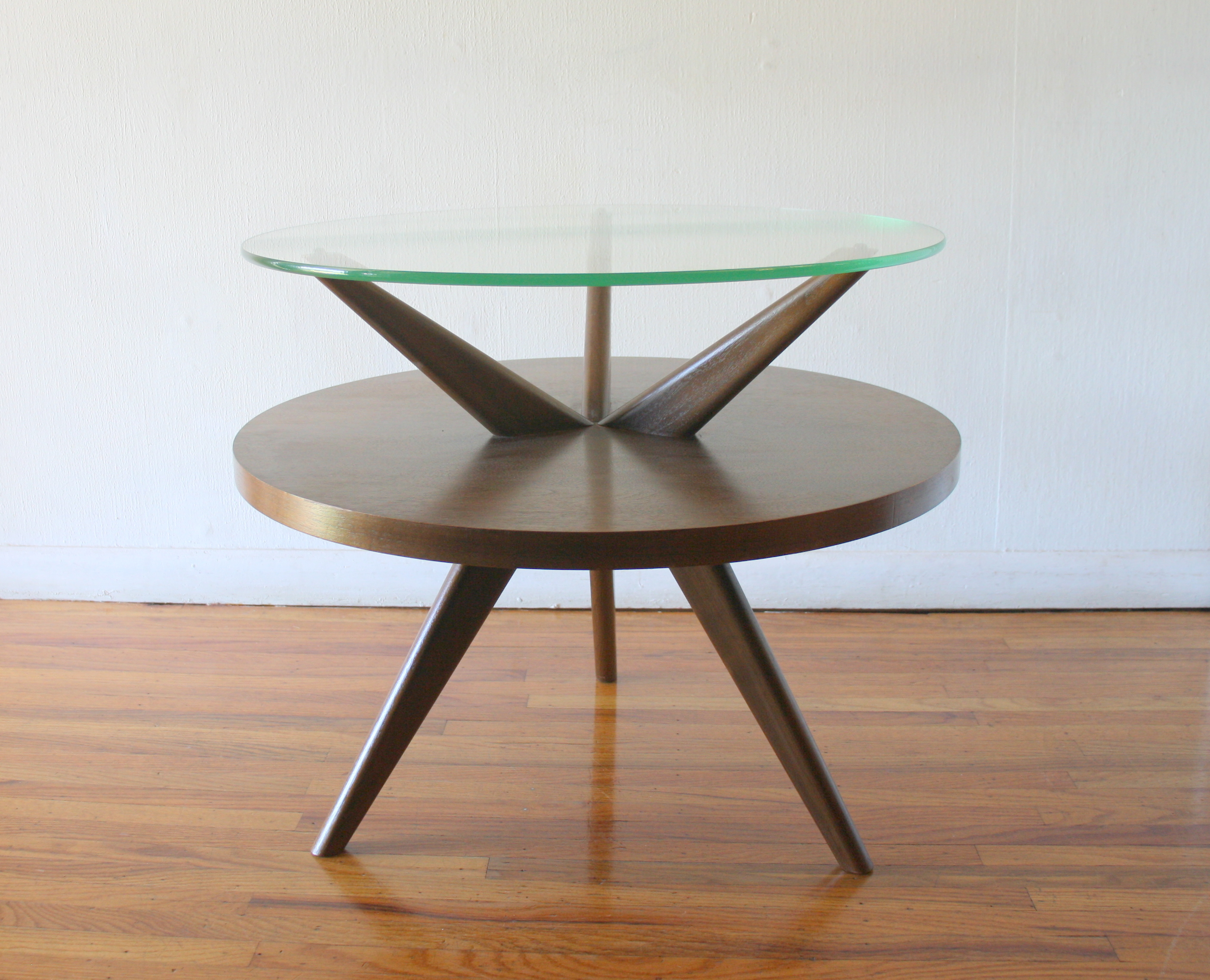 Mid Century Modern 2 Tiered Round Table | Picked Vintage